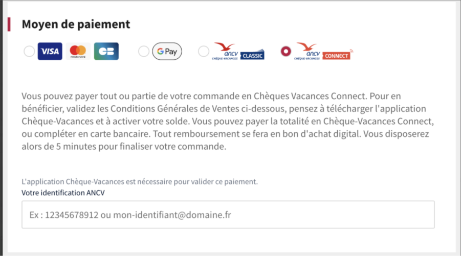 Puis-je régler avec des Chèques-Vacances Connect (ANCV) ? – Voyage Privé